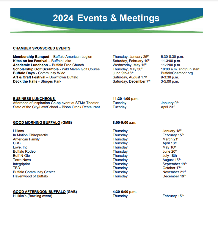 Buffalo Area Chamber of Commerce & Tourism Bureau :: Chamber Events ...