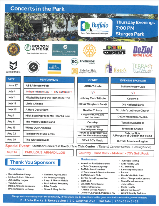 Buffalo Area Chamber of Commerce & Tourism Bureau :: Concerts In The Park